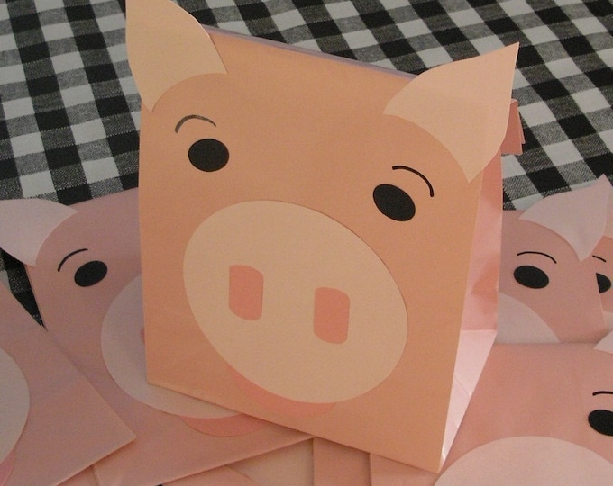 Pink Pig Treat Sacks - Farm Hamm Toy Story Barnyard Theme Birthday ...