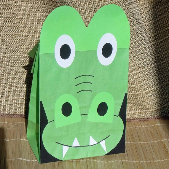Alligator Birthday Party Favor Treat Sacks Reptile Swamp Crocodile ...