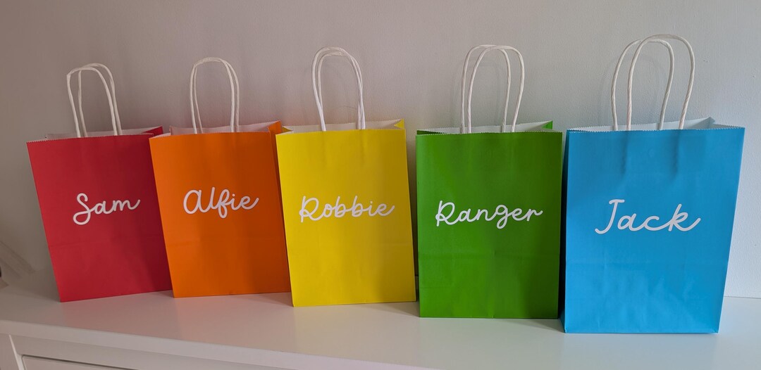 Personalised Party Bags With Name- Custom Vinyl Gift Bags - Etsy