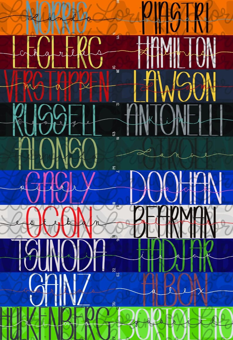 2025 F1 Driver Line-up Poster - Etsy