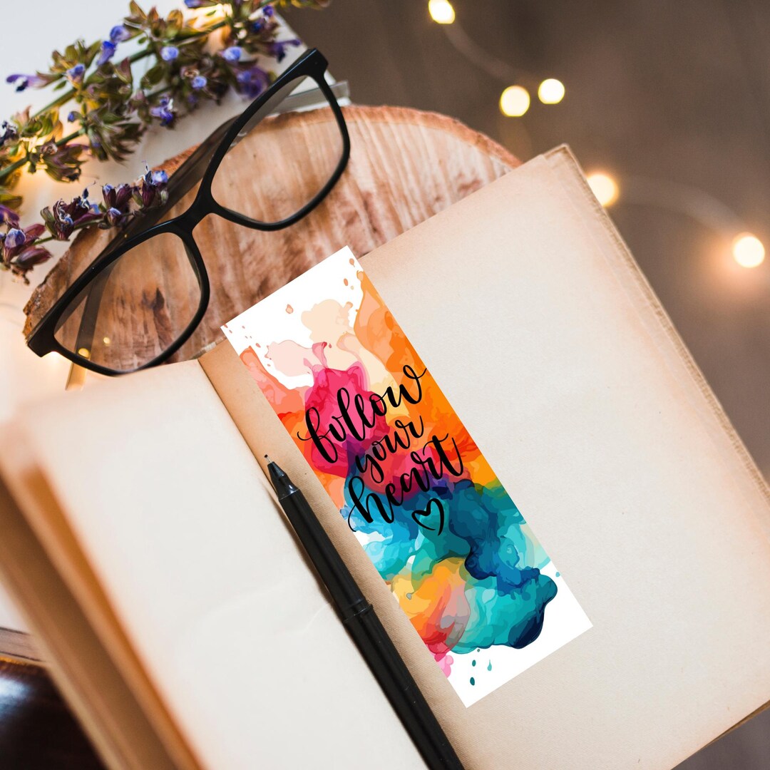 Quote Bookmark Colorful Splash Art Digital Bookmark 2x6 Gift for ...