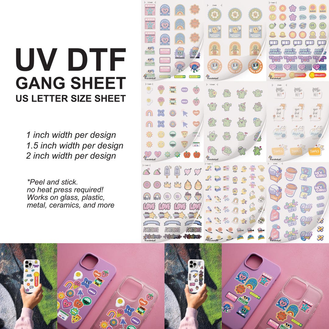Pre-made Design | Gang Sheets | UV DTF Stickers | Ready to Apply | Easy ...