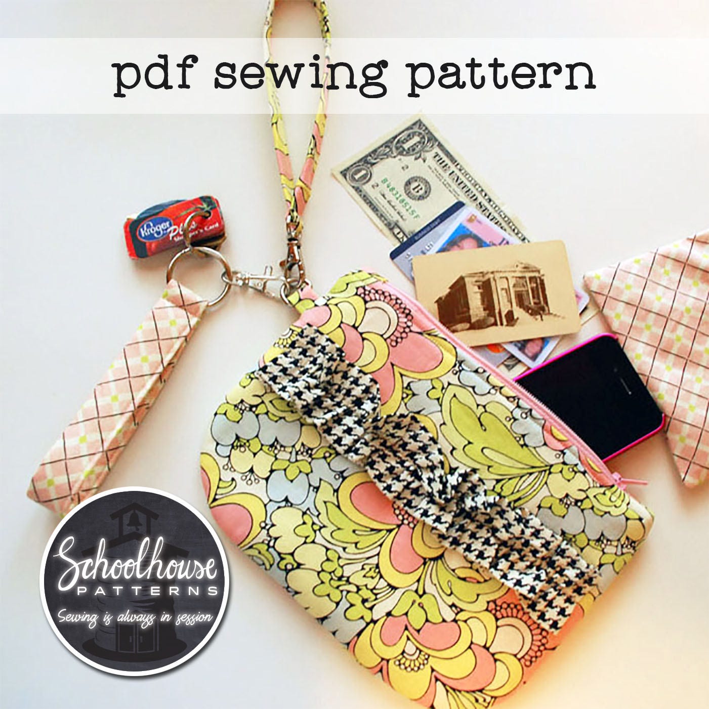Ruffled Wristlet Sewing Pattern: Wallet Clutch With Strap (PDF Pattern ...