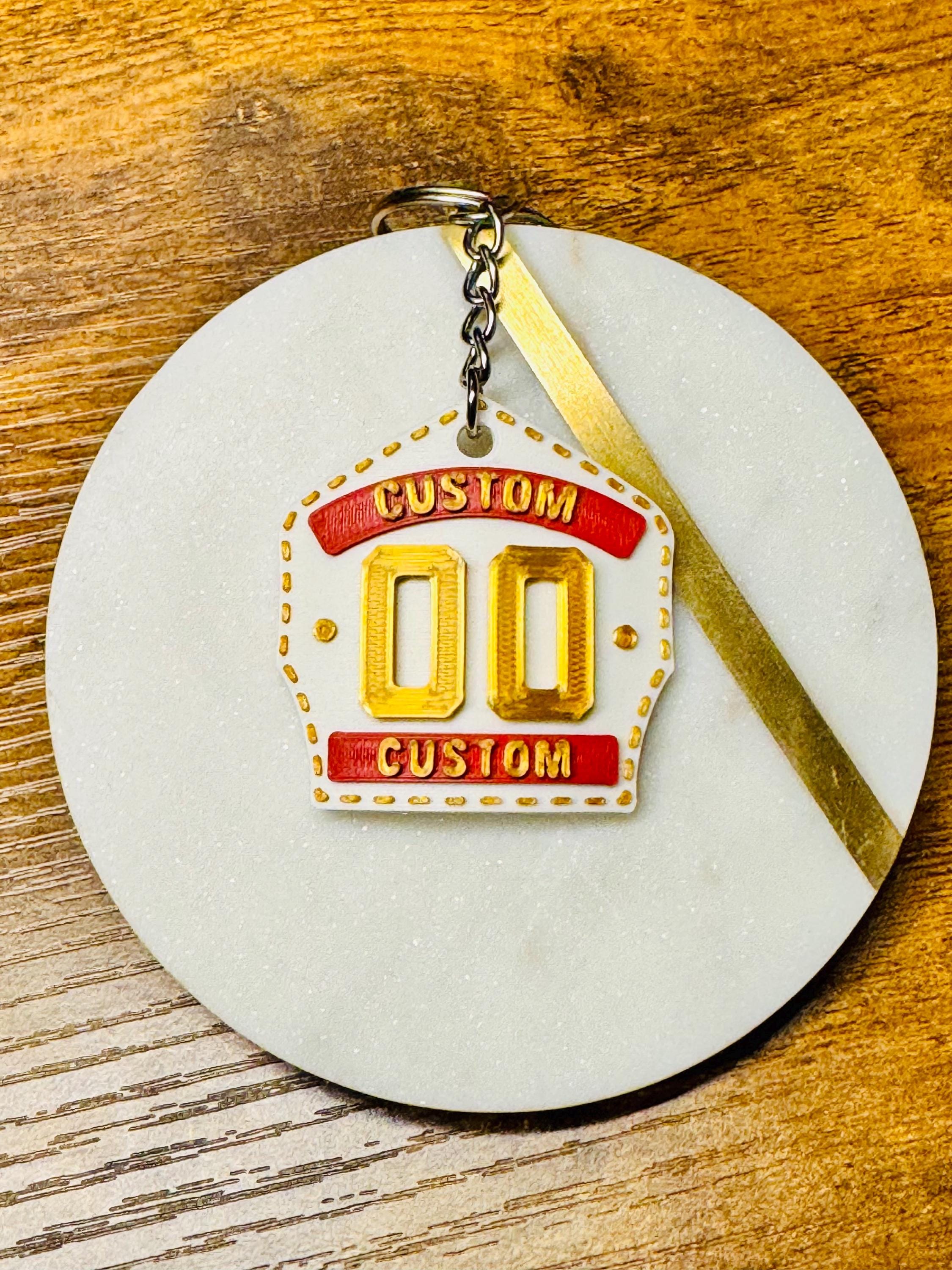 Custom Firefighter Helmet Shield Keychain: 3D Printed PLA Shield, Bag ...