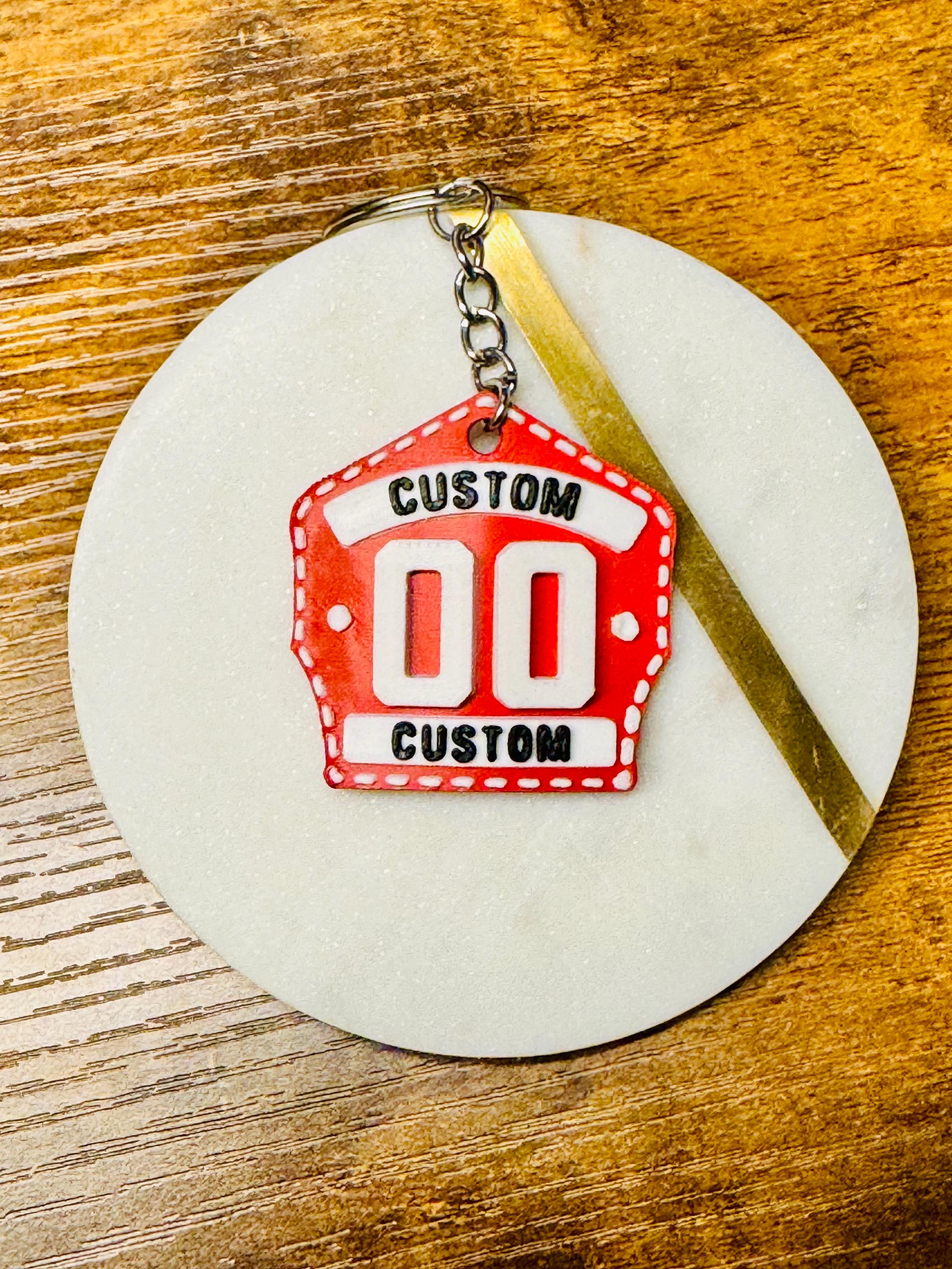 Custom Firefighter Helmet Shield Keychain: 3D Printed PLA Shield, Bag ...