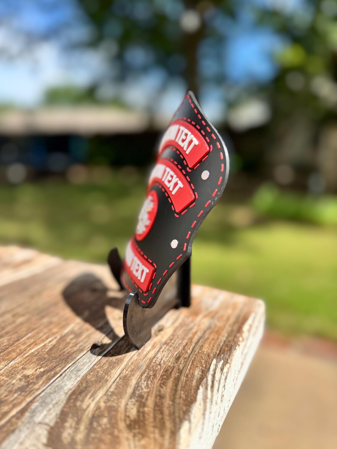 Personalized Firefighter Helmet Shield - Custom Bugles & Text, Display ...