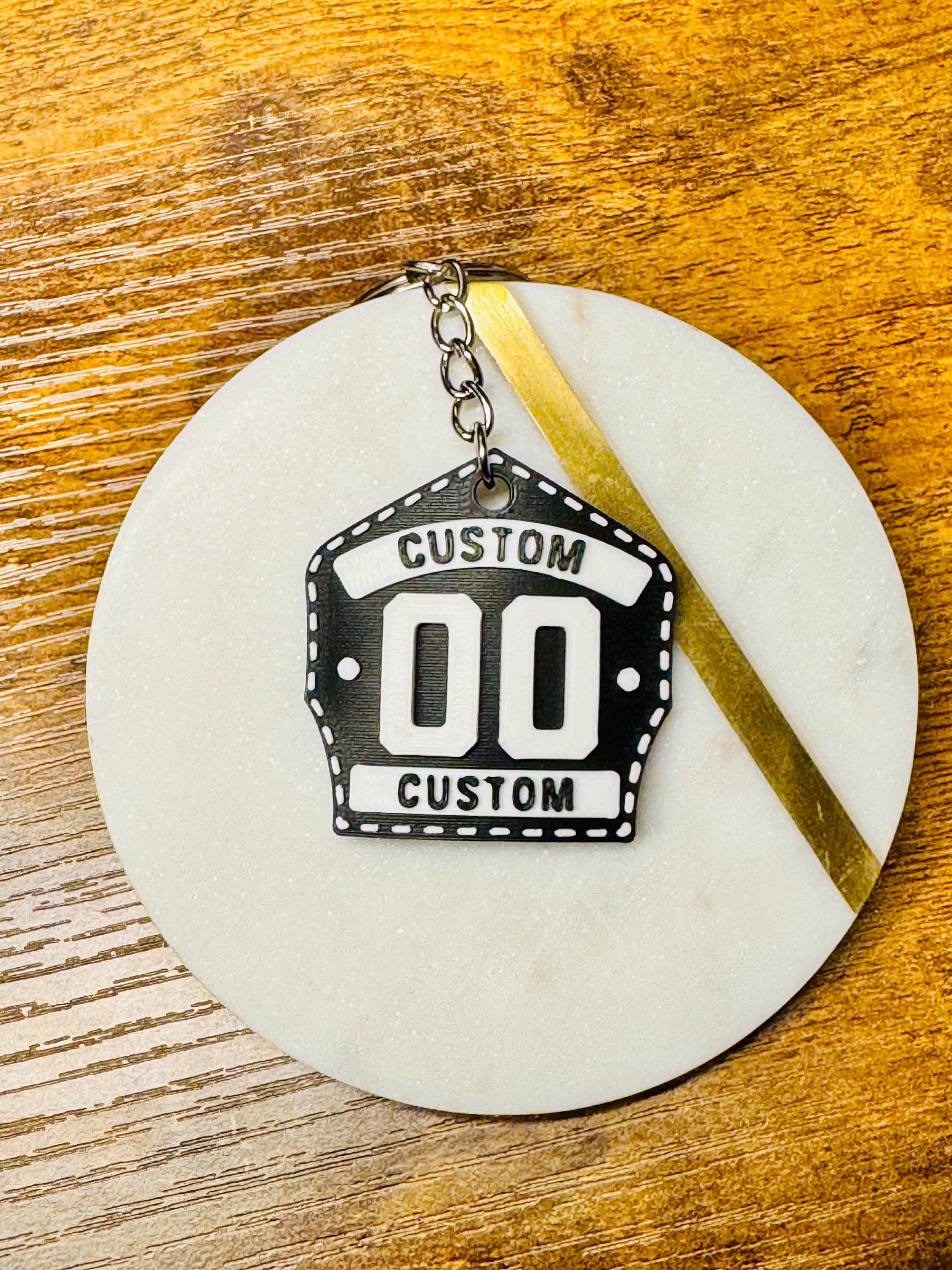 Custom Firefighter Helmet Shield Keychain: 3D Printed PLA Shield, Bag ...