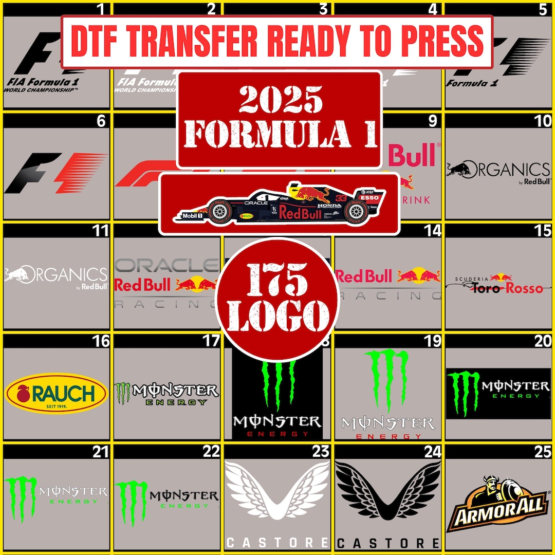 Mclaren Formula 1 Red Bull 2026 Logo DTF Transfers Ready to Press for ...