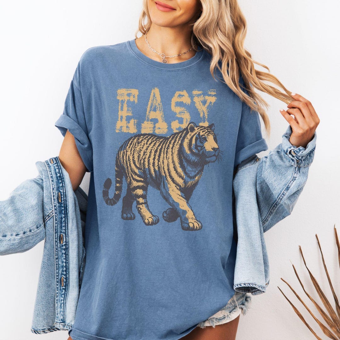 Vintage Distressed Tiger Graphic Tee - Comfort Colors Retro Shirt - Etsy