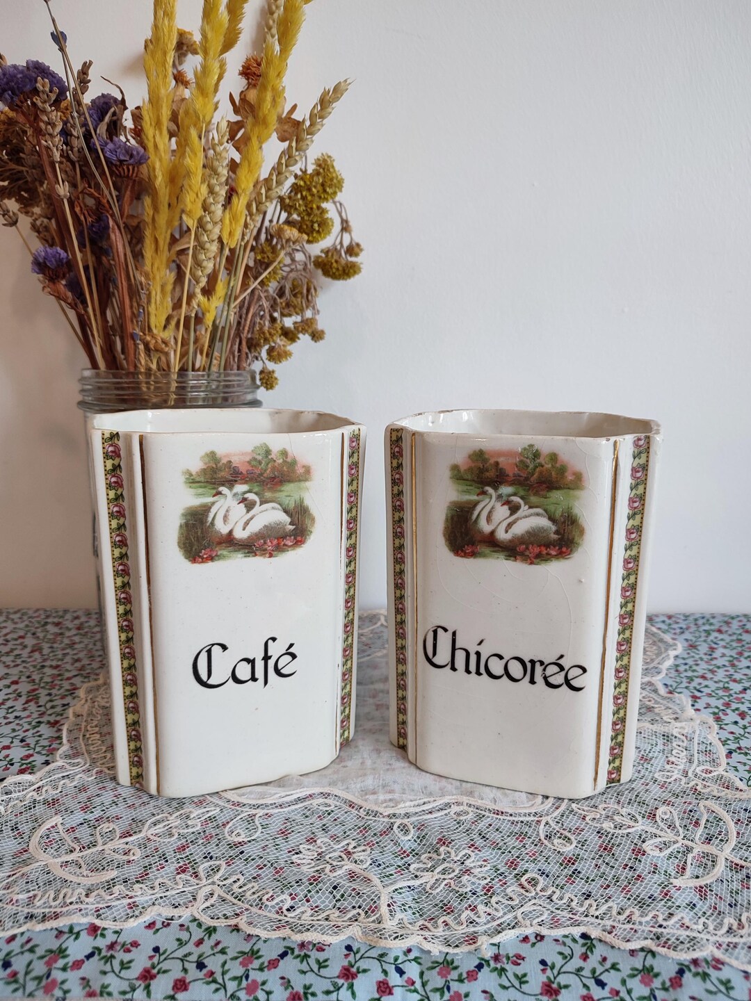 Vintage Pair of Czech Storage Jars 1950s Storage Containers Ceramic ...