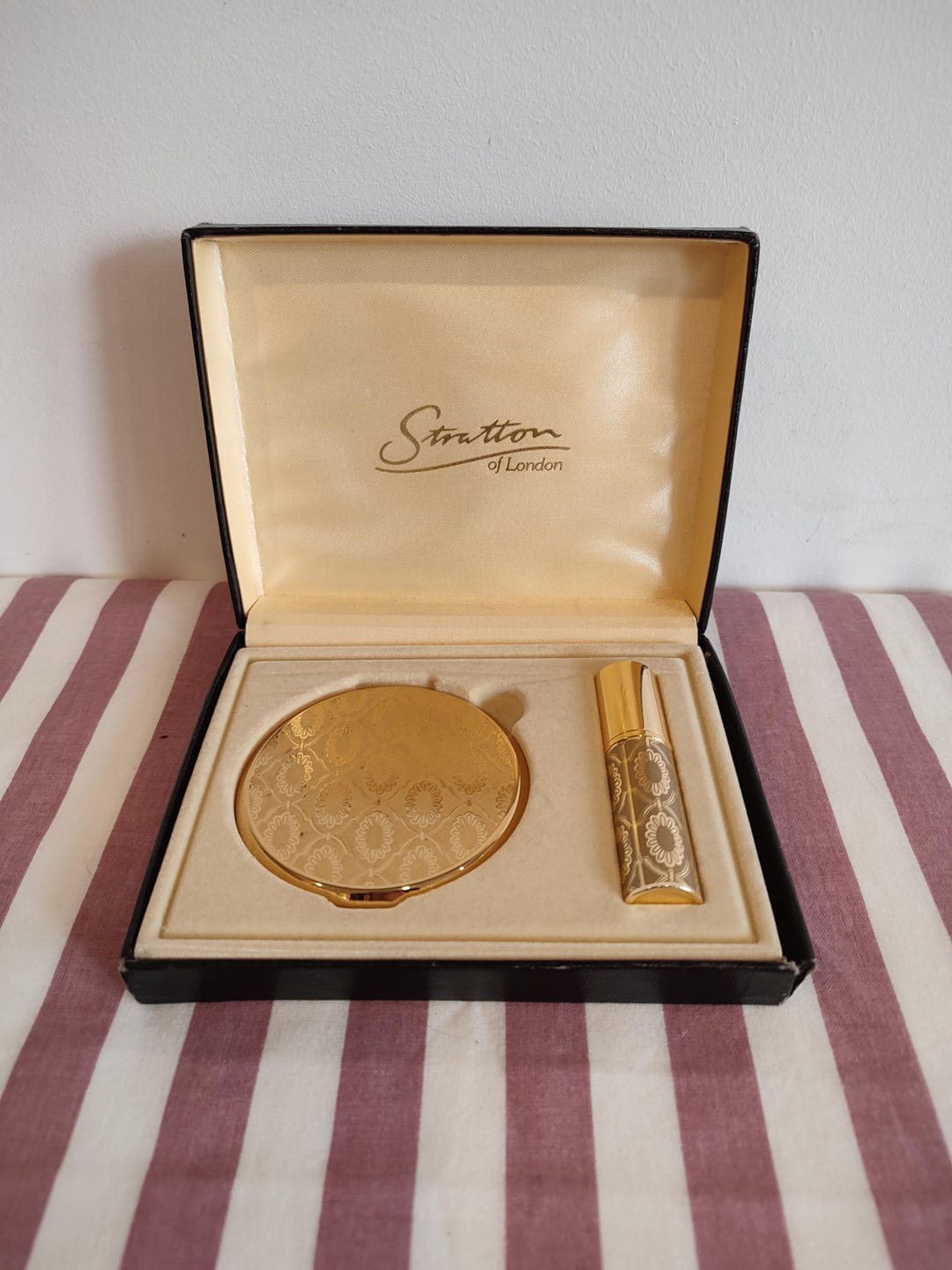 Stratton Set in Original Box Compact and Perfume Atomizer Vintage With ...