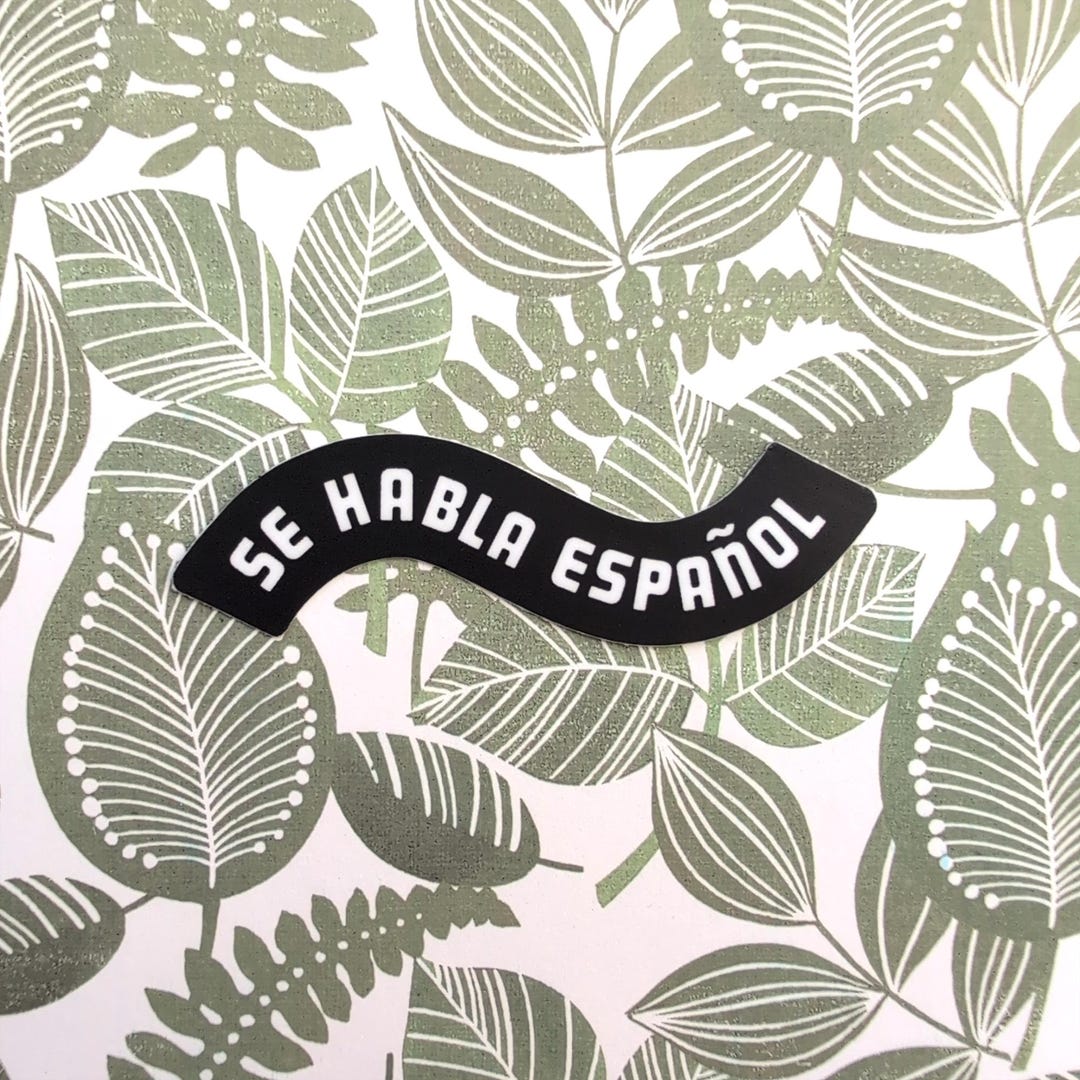 Se Habla Español Sticker: Waterproof Vinyl Bilingual Decal - Etsy