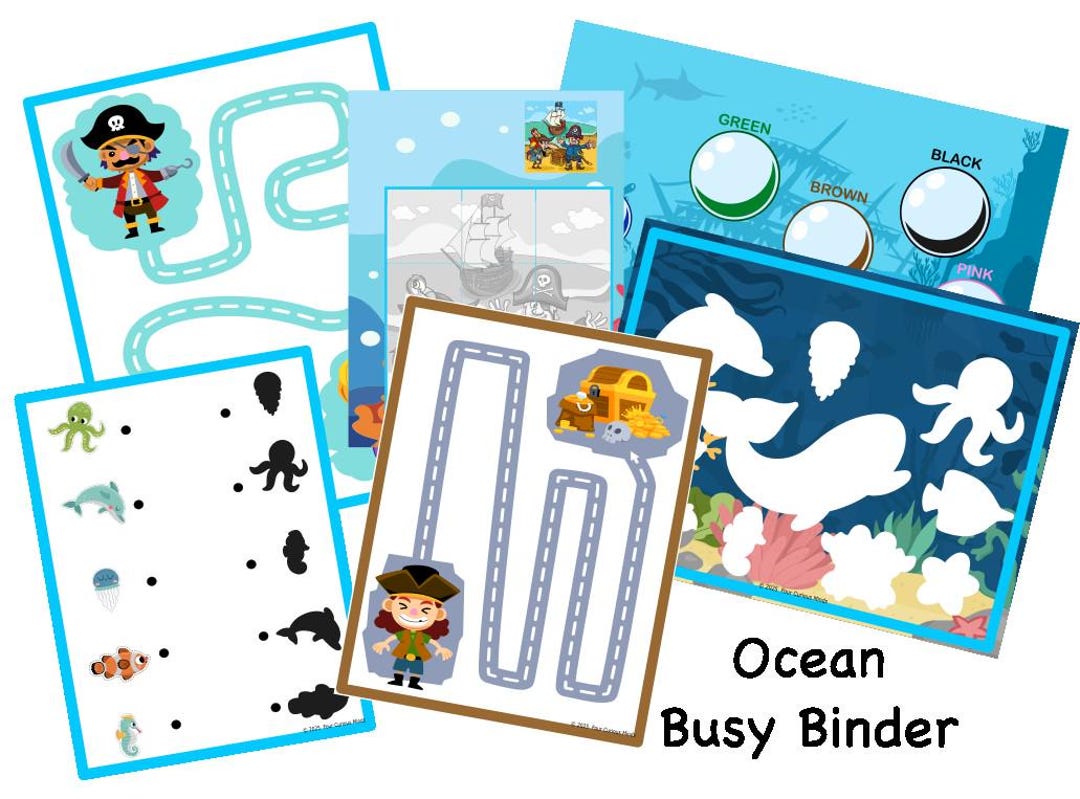 Ocean-themed Busy Book | Printable Toddler Activity Binder | 29 Pages ...
