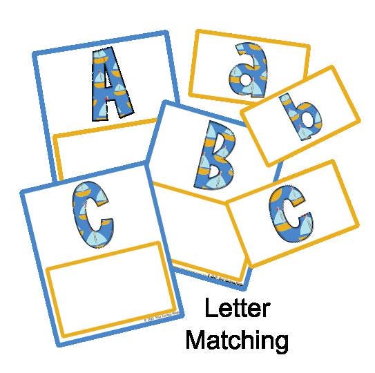 Beach Letter Matching Game – Uppercase & Lowercase Alphabet Cards for ...