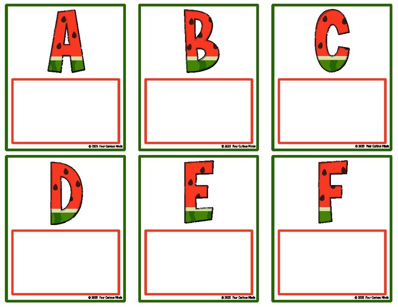 Watermelon Letter Matching Game – Uppercase & Lowercase Alphabet Cards ...