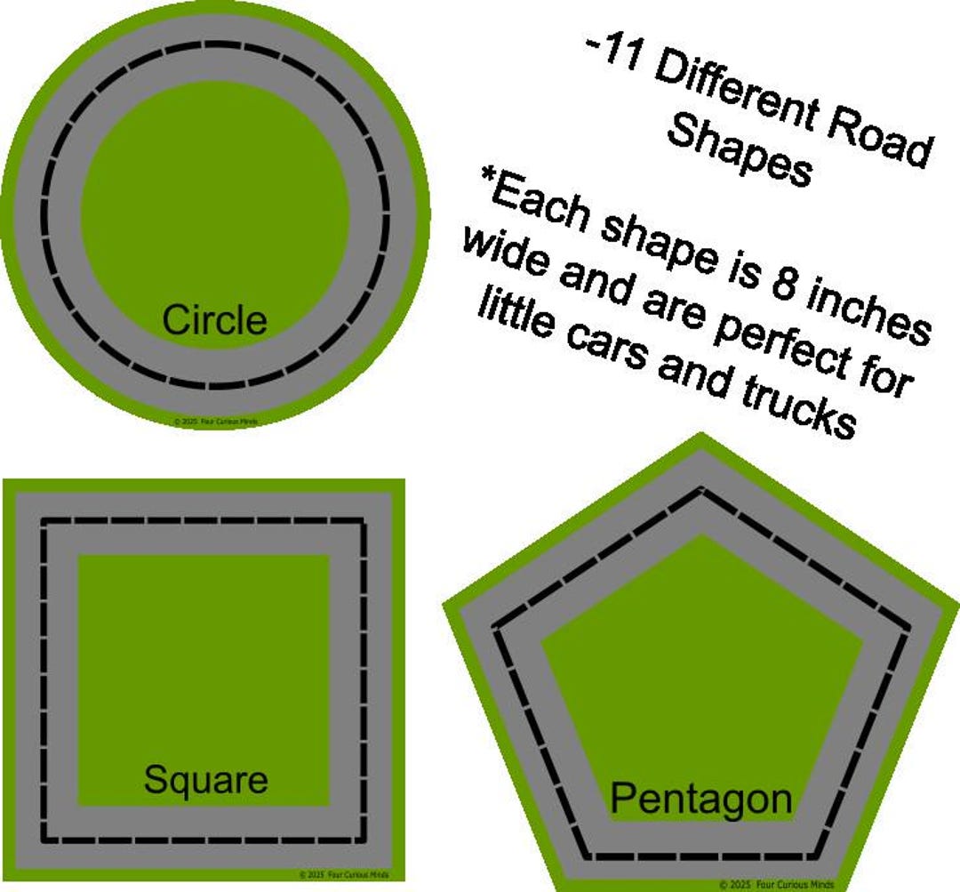 Shape Tracing Cards Digital Download | Printable Road Shapes for Kids ...