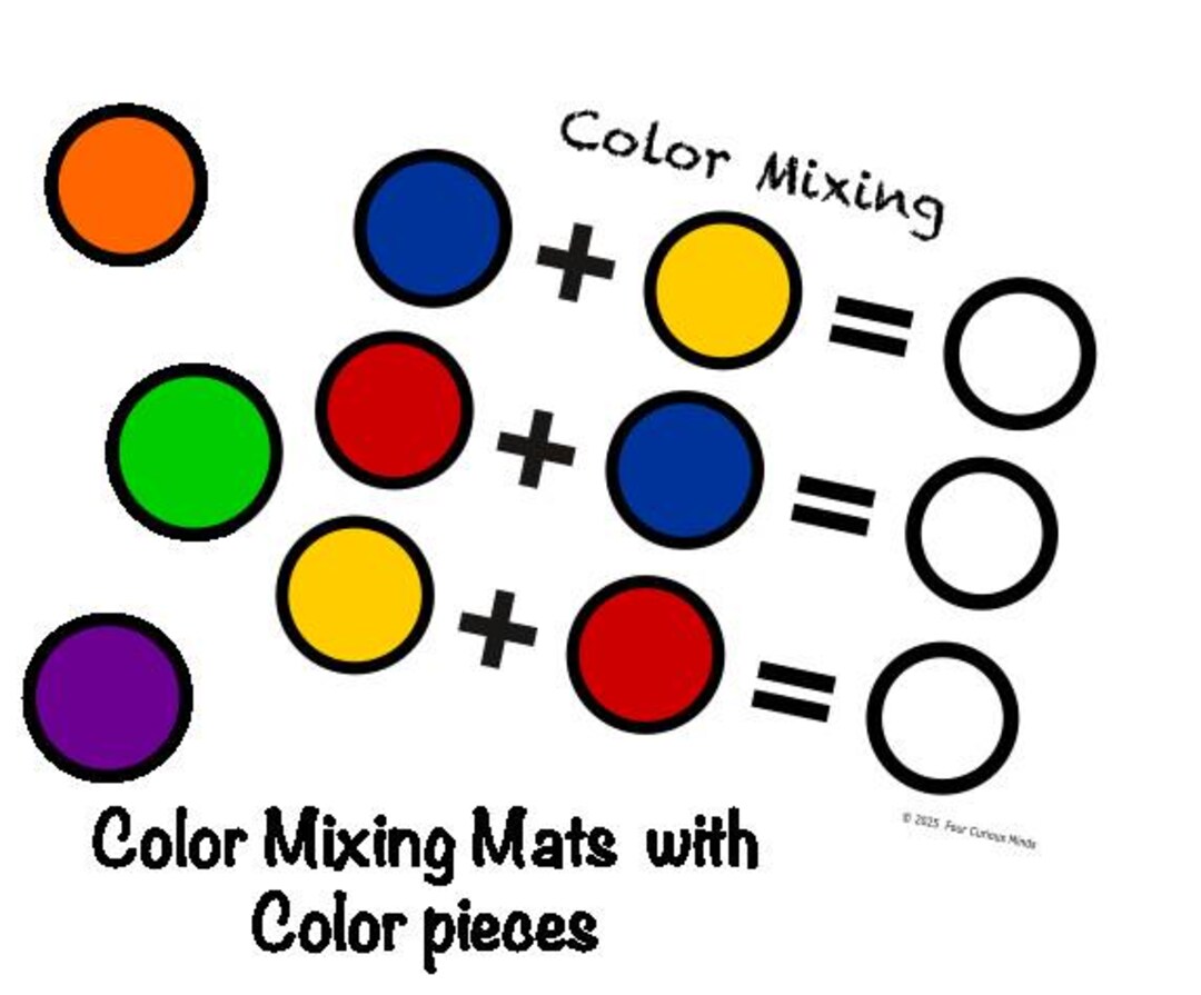 Color Mixing Mat | Play Dough Color Activity | Digital Download for ...