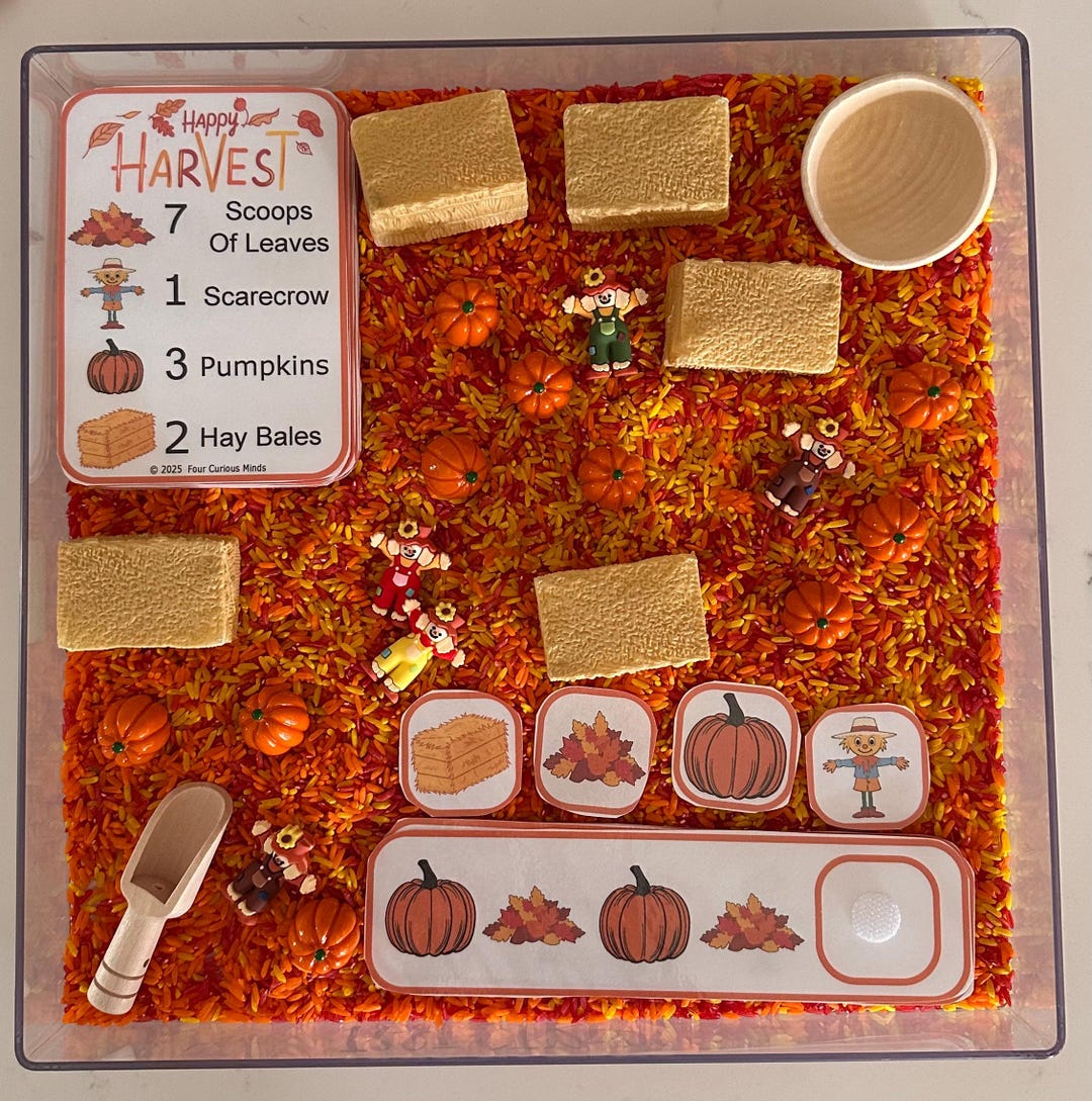 Fall Harvest Sensory Bin Kit | Autumn-themed Play | Montessori-inspired ...