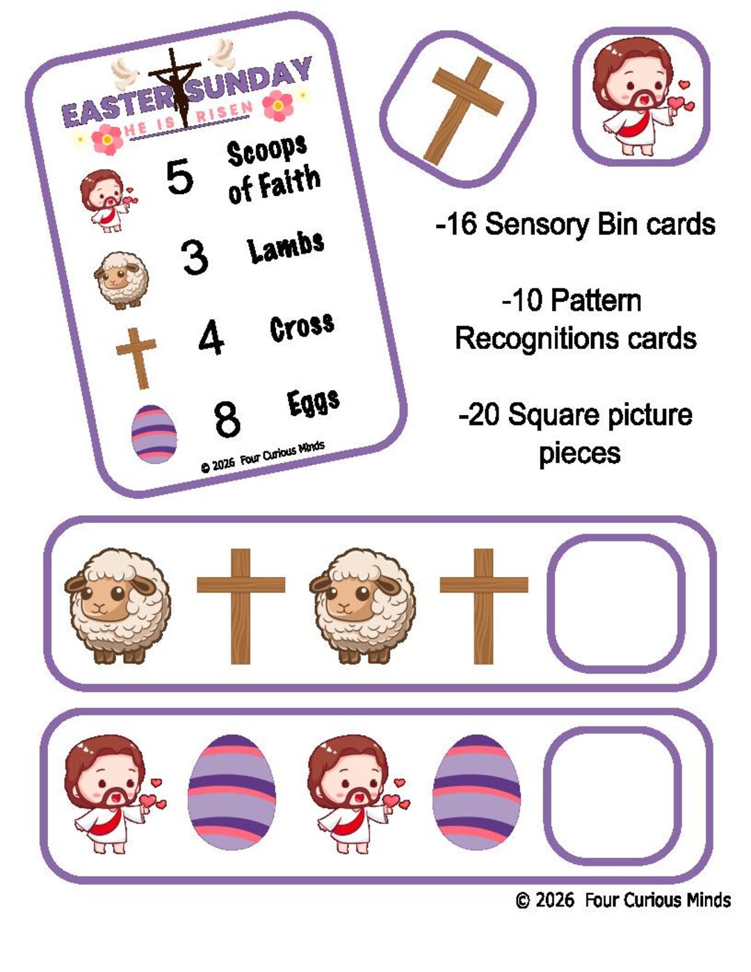 He is Risen Easter Sensory Bin Printable | Christian Easter Activity ...