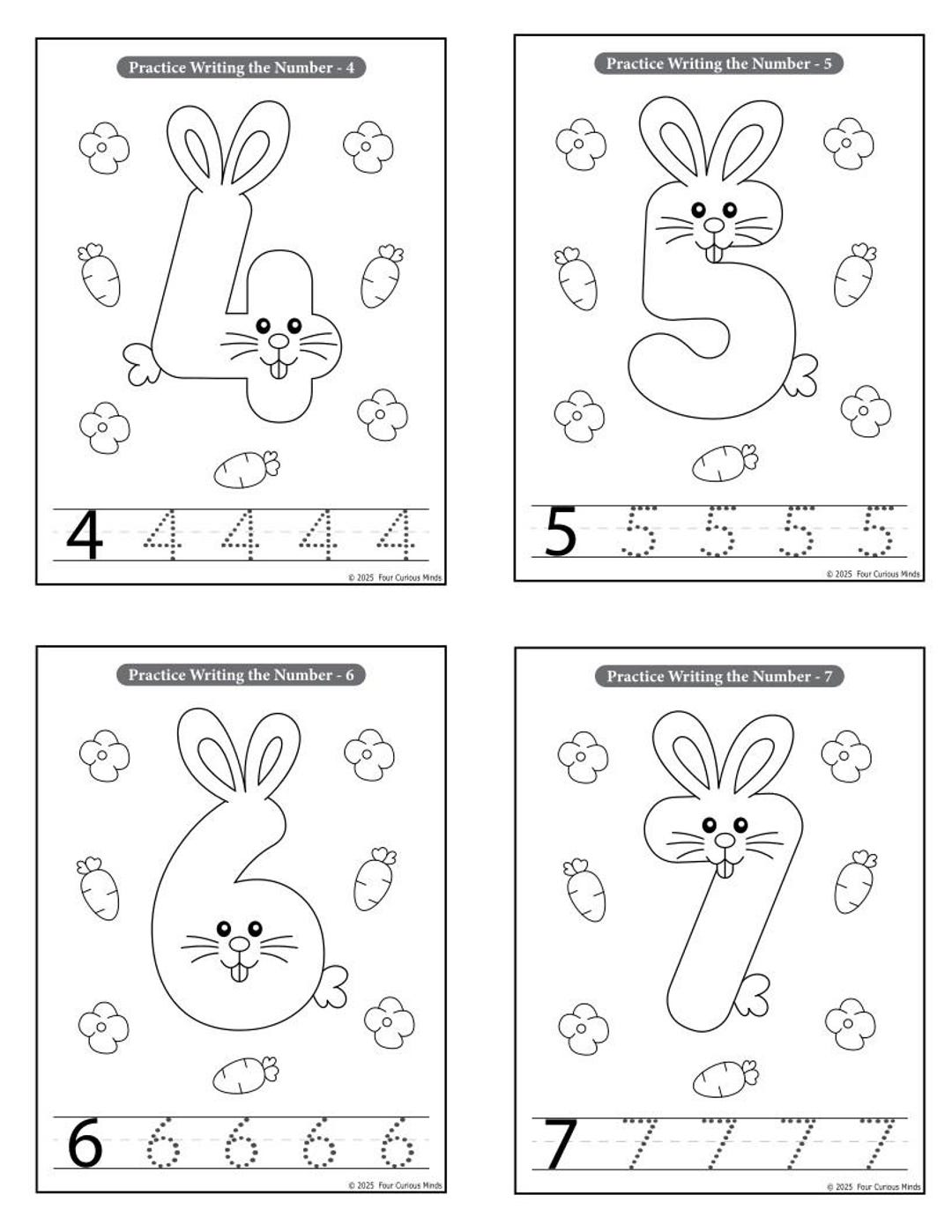 Easter Bunny Numbers - Etsy