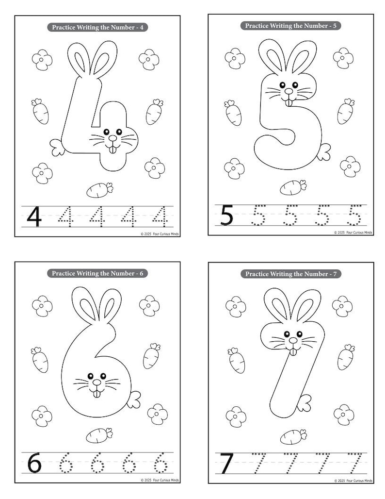 Easter Bunny Numbers - Etsy