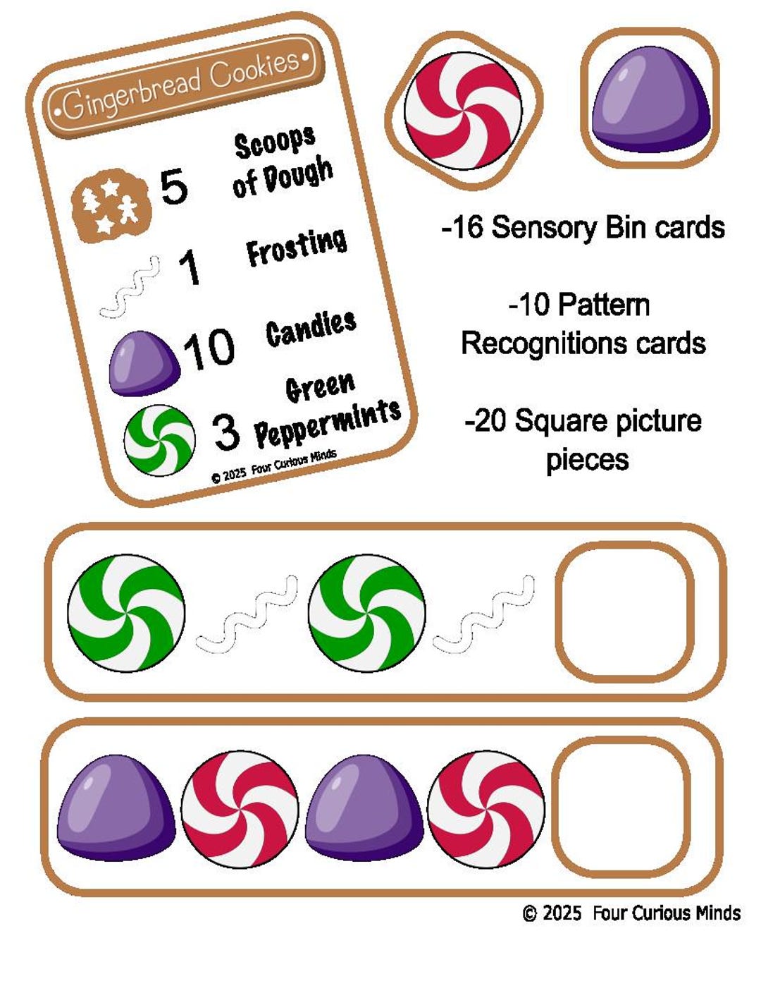 Gingerbread Men Sensory Bin Printable | Christmas Preschool Activity ...