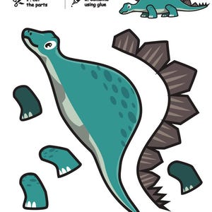 Dinosaur Cut and Glue Activity – 6 Printable Dinosaurs | Digital ...
