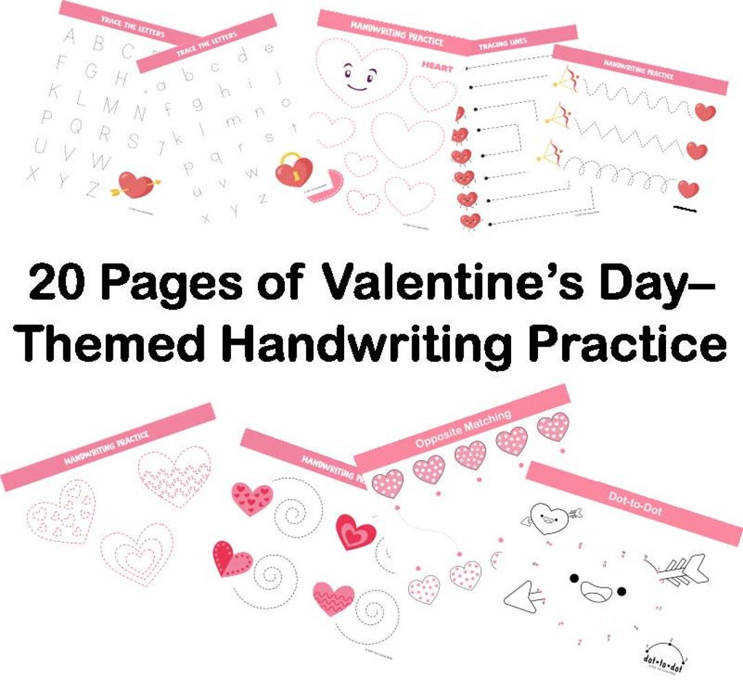 Valentine’s Day Handwriting Practice | 20 Page Printable | Letter ...