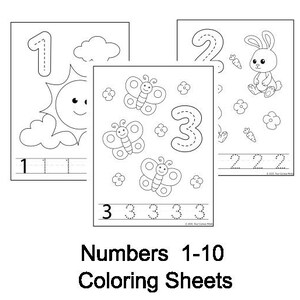 Numbers 1–10 Coloring & Tracing Pages – Printable Learning Fun! - Etsy