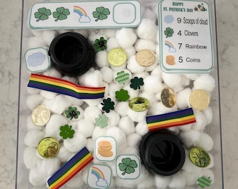 Saint Patrick's Day Sensory Bin Kit: I Spy Activity Cards, Montessori ...