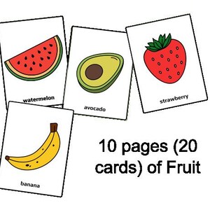 Fruit Flash Cards – 20 Colorful Printable Cards for Early Learning - Etsy