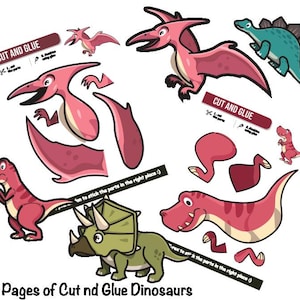 Dinosaur Cut and Glue Activity – 6 Printable Dinosaurs | Digital ...