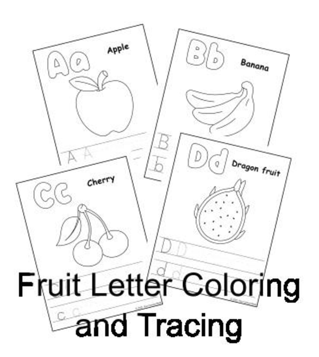 A to Z Fruit Alphabet Coloring Book – 26 Fun Printable Pages for Kids ...