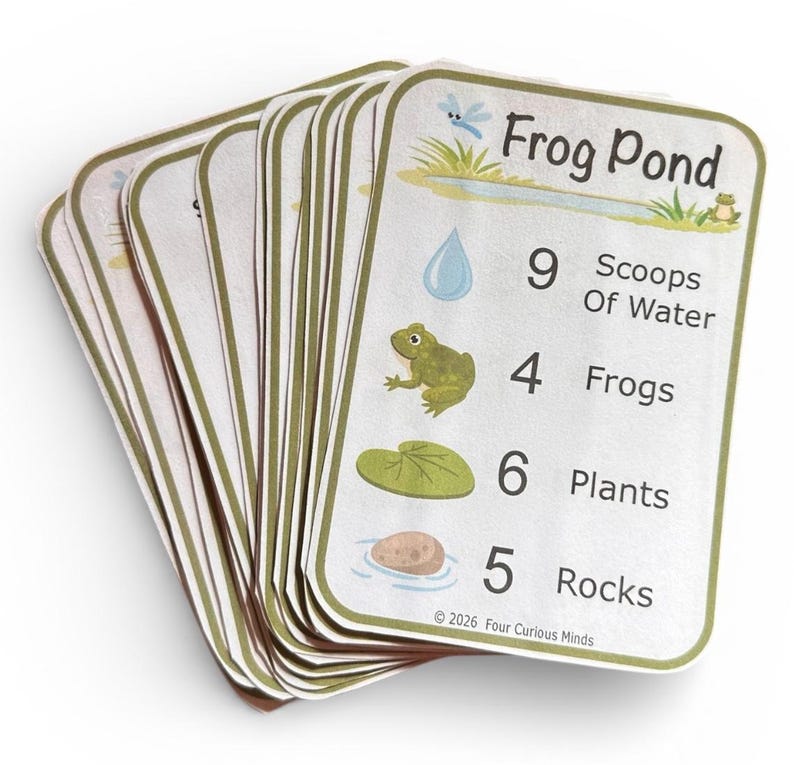 Frog Pond Sensory Bin Printable | Frogs, Lily Pads & Rocks | Preschool ...