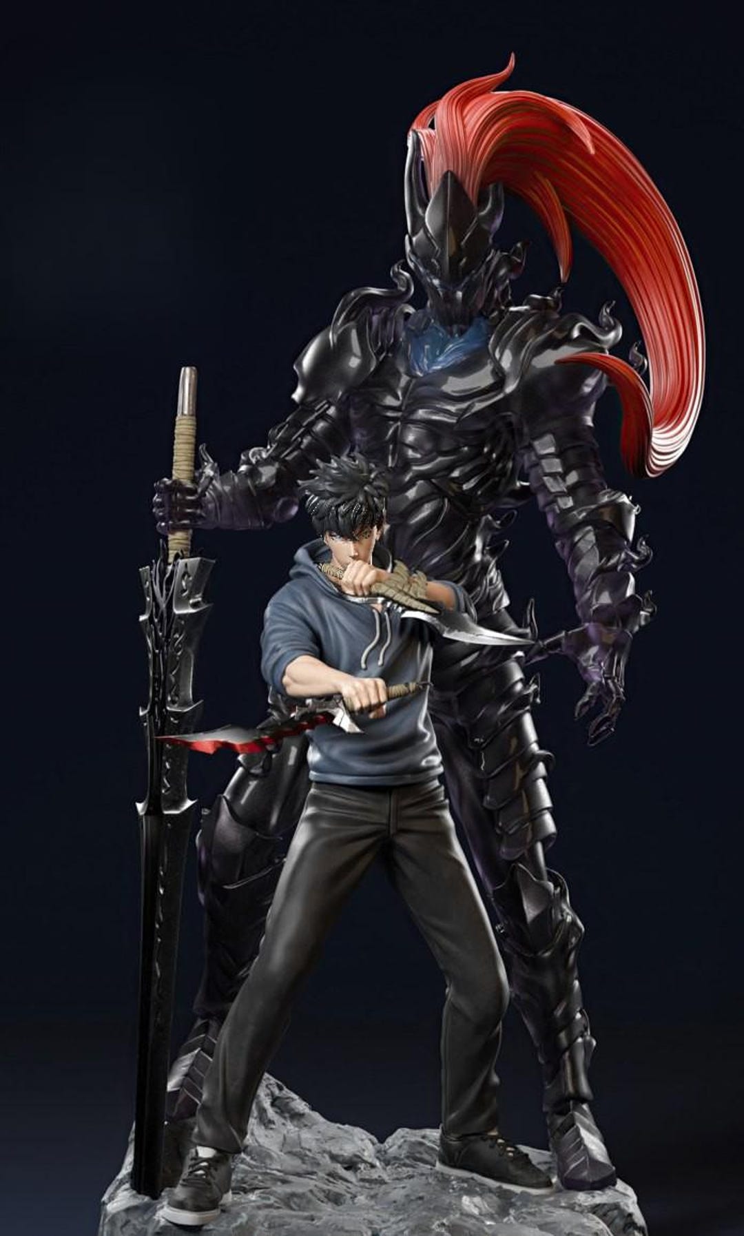 Sung Jin Woo and Igris - Solo Leveling - RESIN - 20 Cm - PAINTED - Etsy