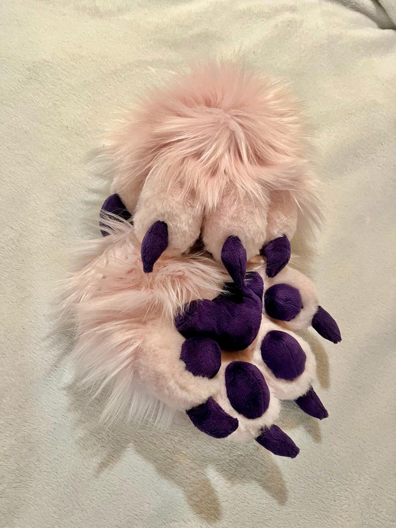 Pink & Purple Premade Fursuit Puffy Paws - Etsy