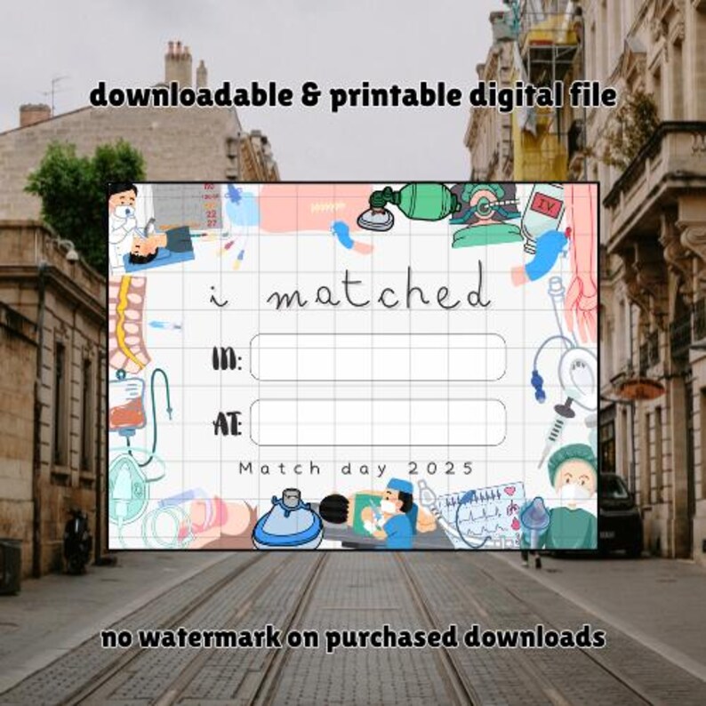 Match Day Sign 2025 for the Residency Match (digital File ...