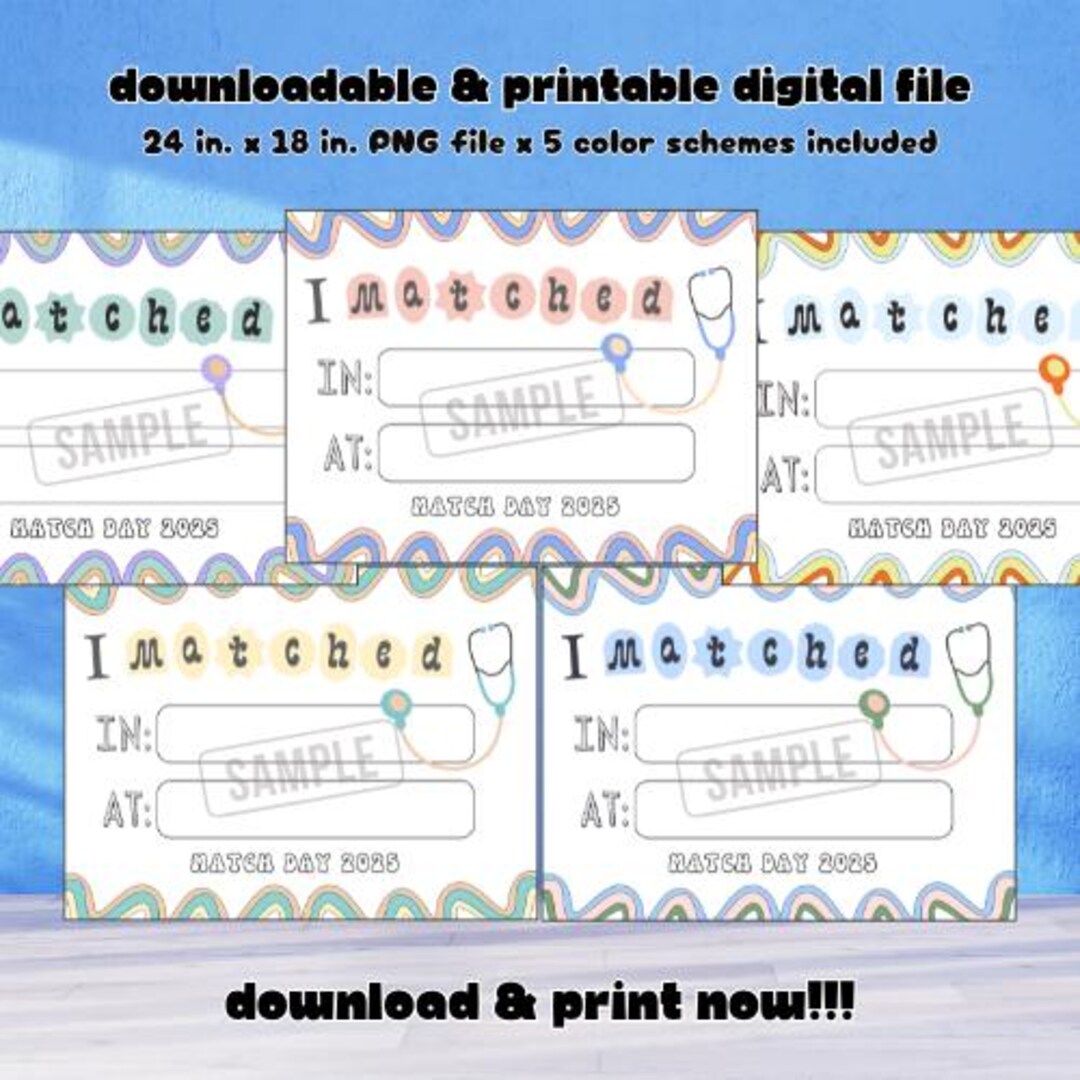 Match Day Sign 2025 for the Residency Match (digital File), Printable ...
