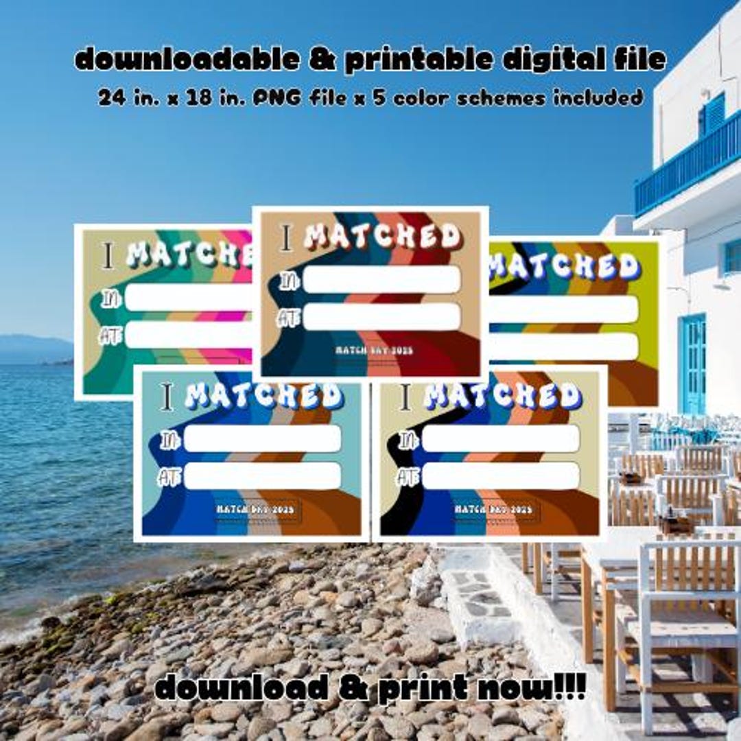 Match Day Sign 2025 for the Residency Match (digital File), Printable ...