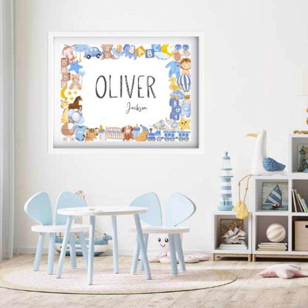 Custom Baby Name Printable Sign, Custom First & Middle Name Sign for ...