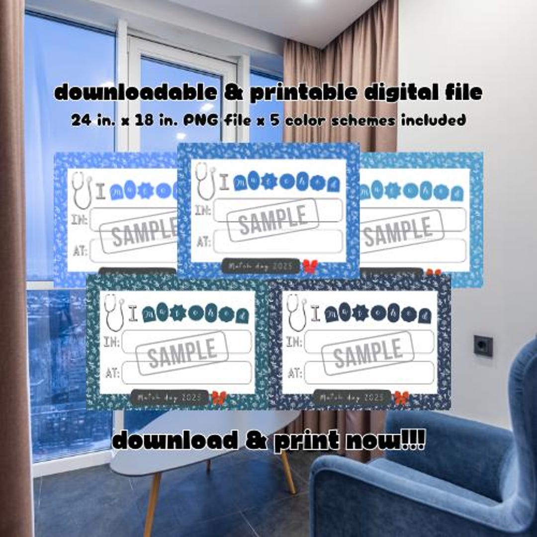 Match Day Sign 2025 for the Residency Match (digital File), Printable ...