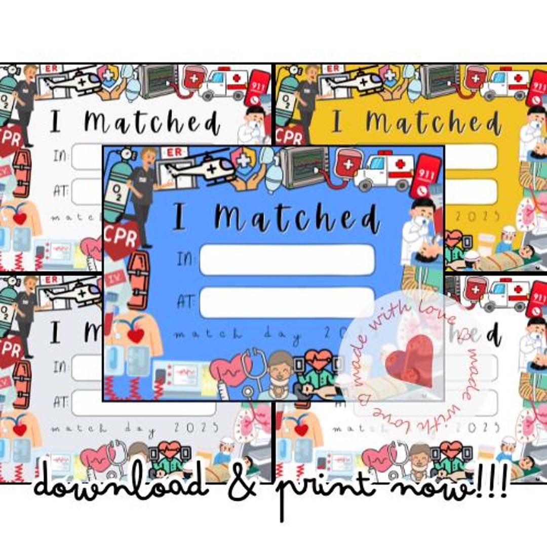 Match Day Sign 2025 for the Residency Match (digital File) EMERGENCY ...