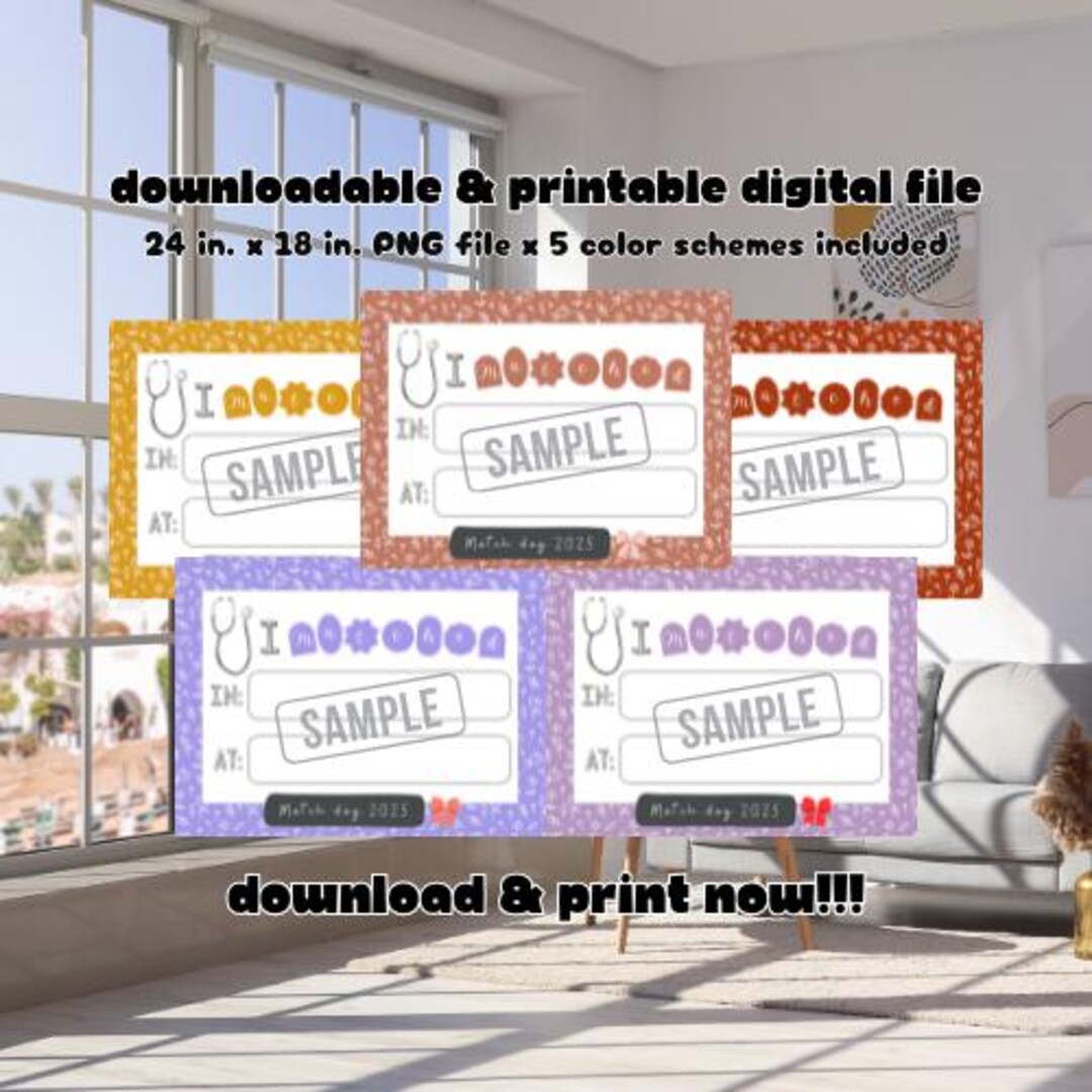 Match Day Sign 2025 for the Residency Match (digital File), Printable ...