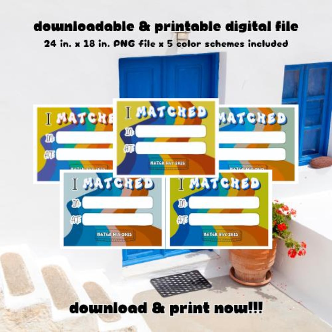 Match Day Sign 2025 for the Residency Match (digital File), Printable ...