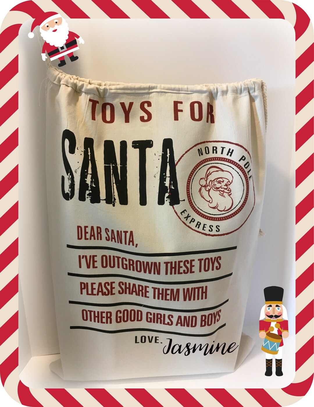 Personalized Christmas Toy Donation Sack: Santa Give Back Bag - Etsy
