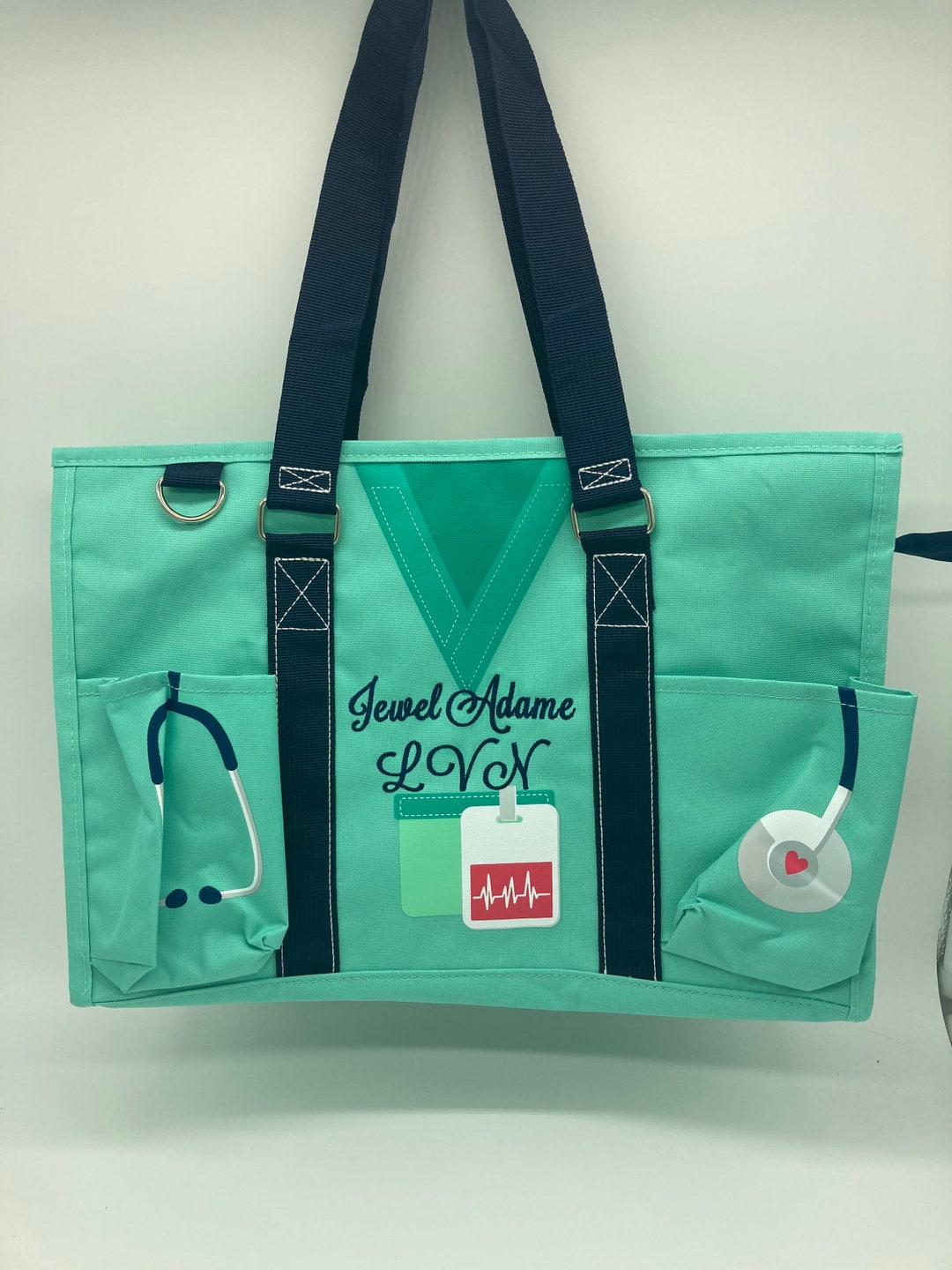 Nurse Utility Tote Large Tote Bag Nurse Bag Organizer Tote Zippered ...