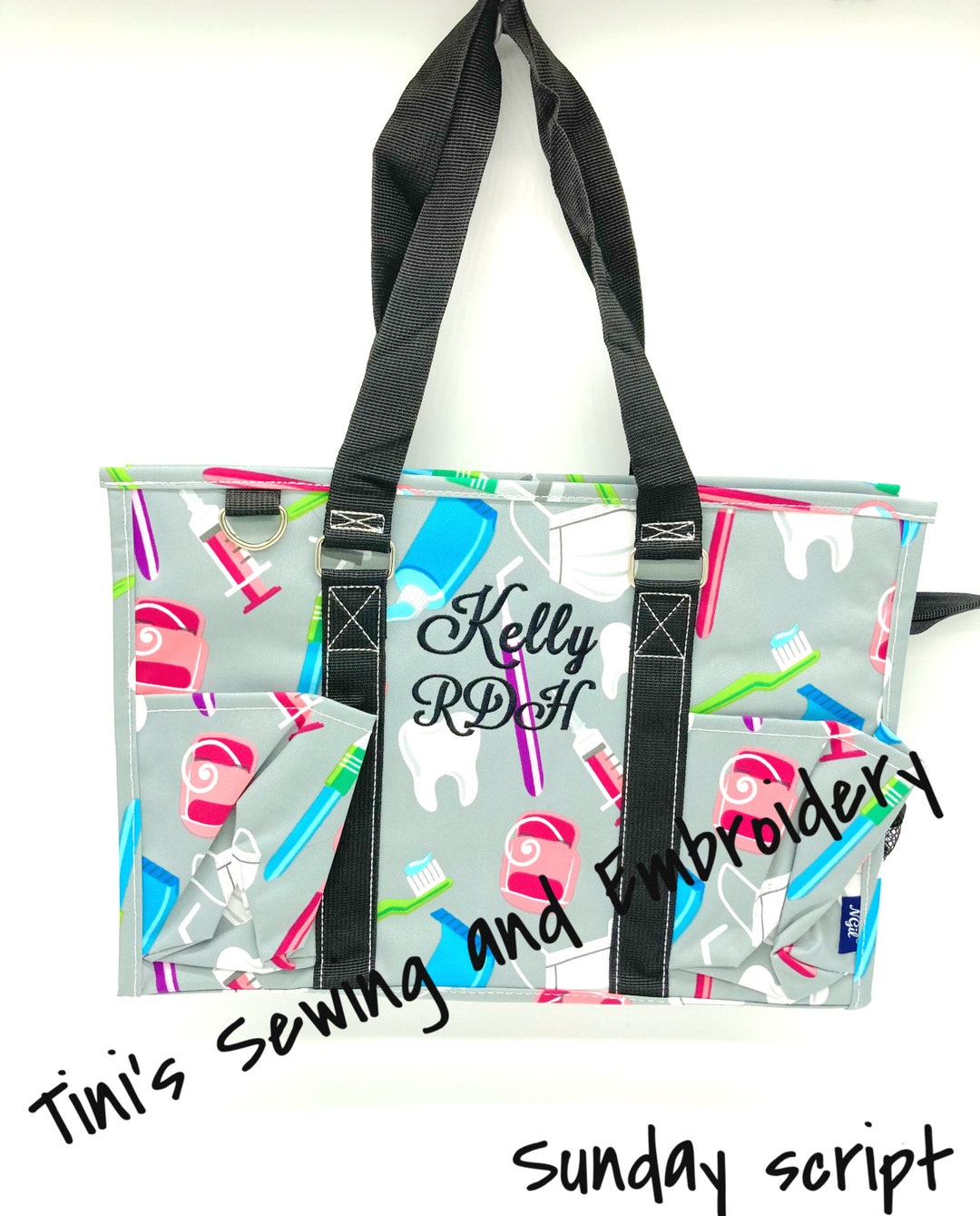 Dentist Utility Tote Dental Hygienist Bag RDH Organizer Tote Zippered ...
