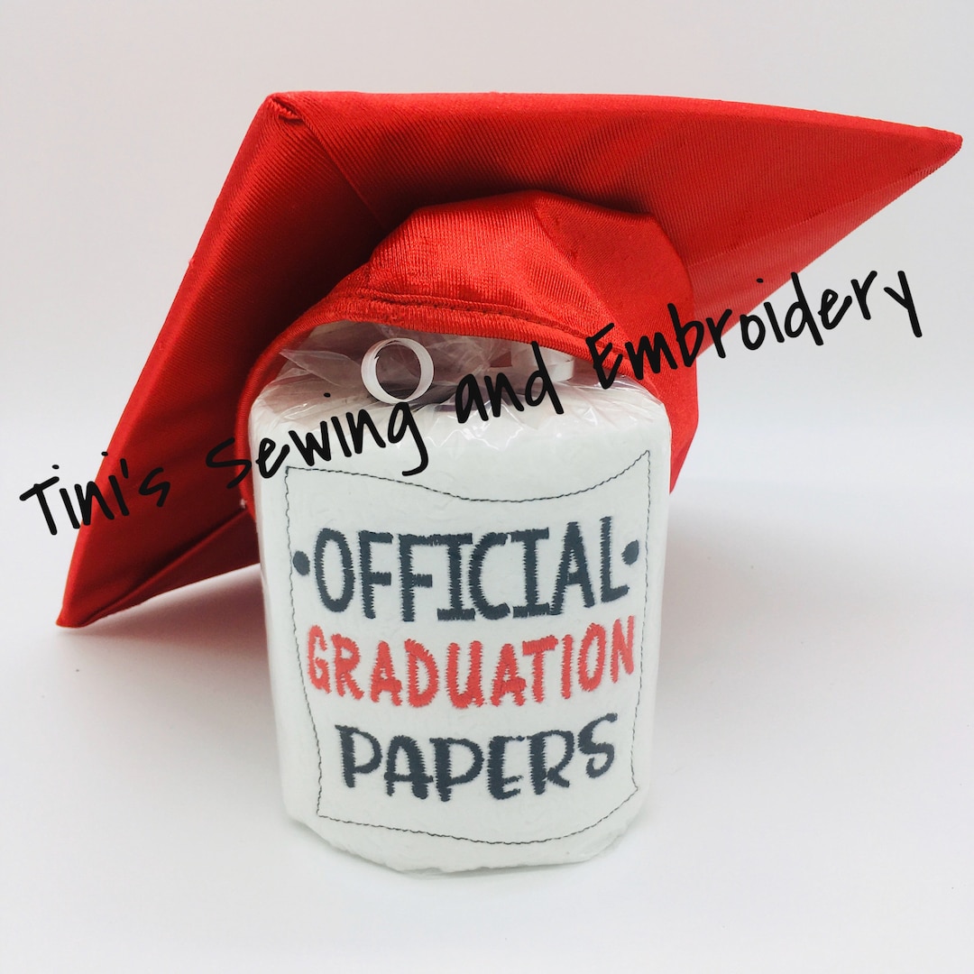 Official Graduation Papers, Graduate Gift Idea, Embroidered Toilet ...