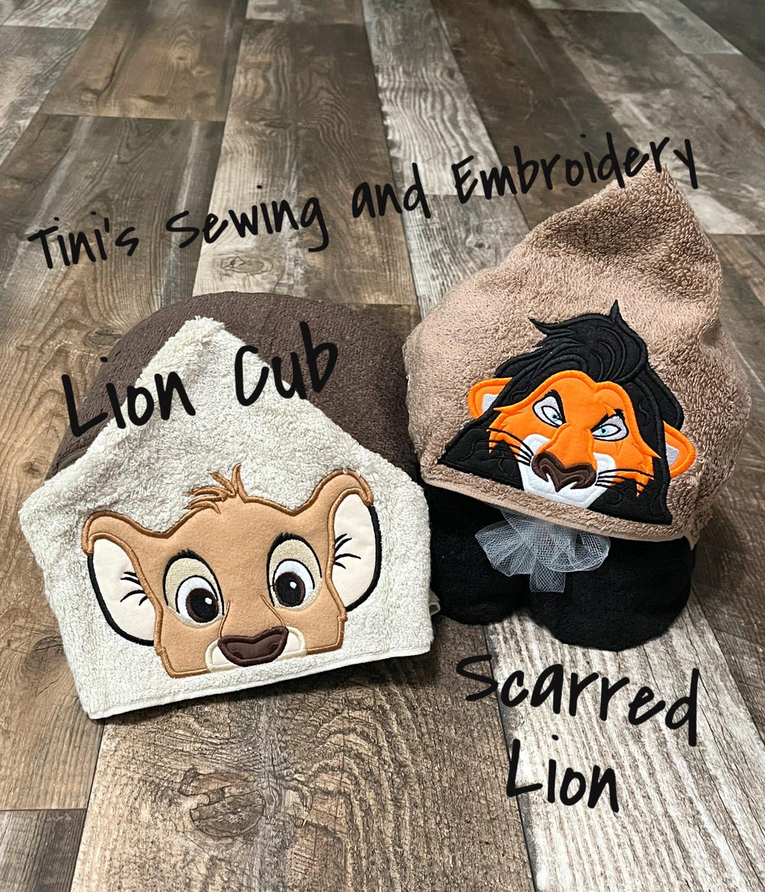 Lion or Cub Hooded Bath Towel, Baby Shower Gift, Beach Cover-up, Pool ...