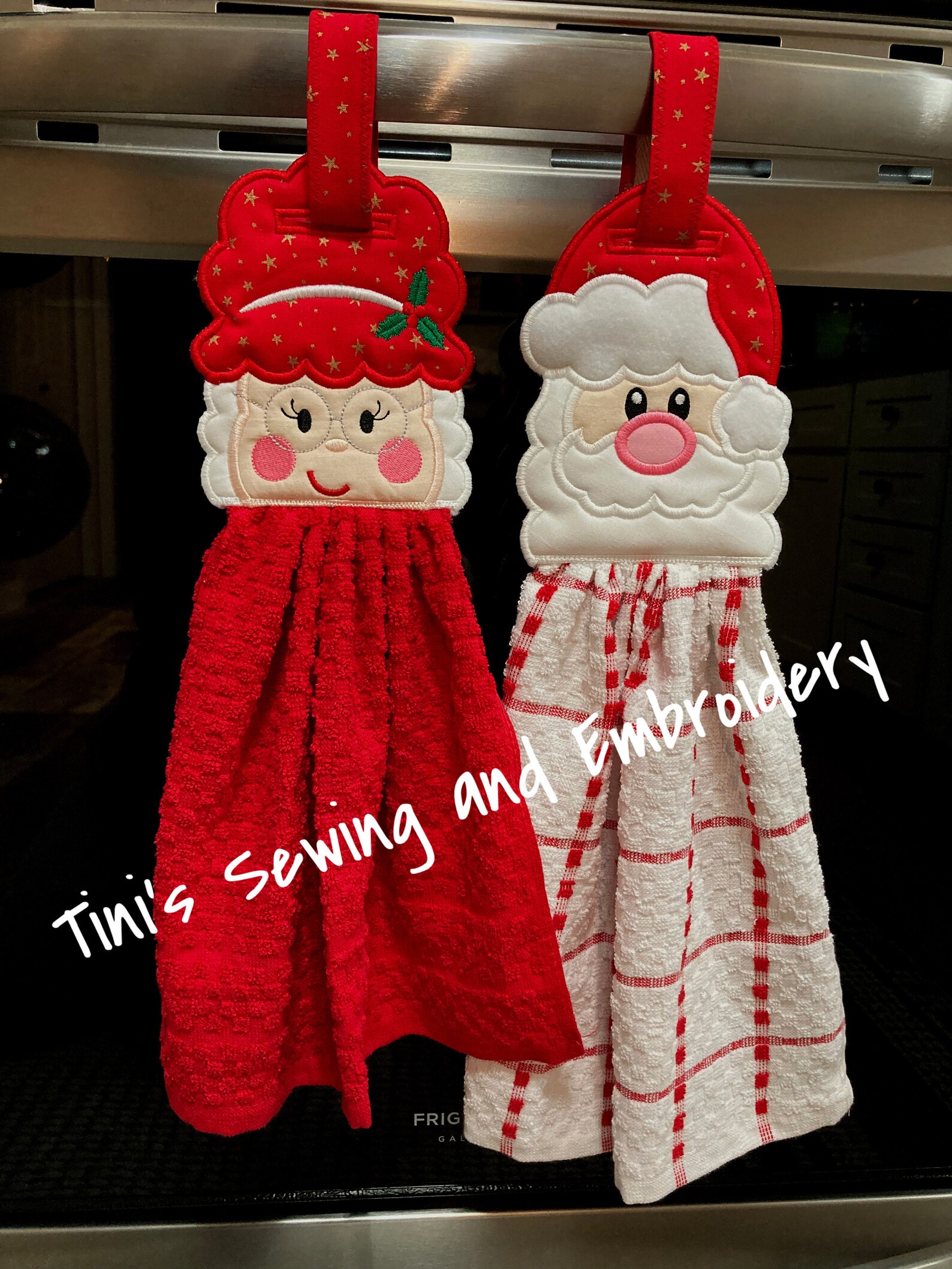 Embroidered Mr & Mrs Claus Kitchen Towel Set: Christmas Decor - Etsy